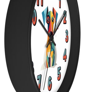 Abstract Dog Wall Clock - Colorful Dog Lover Decor, Modern Home ...