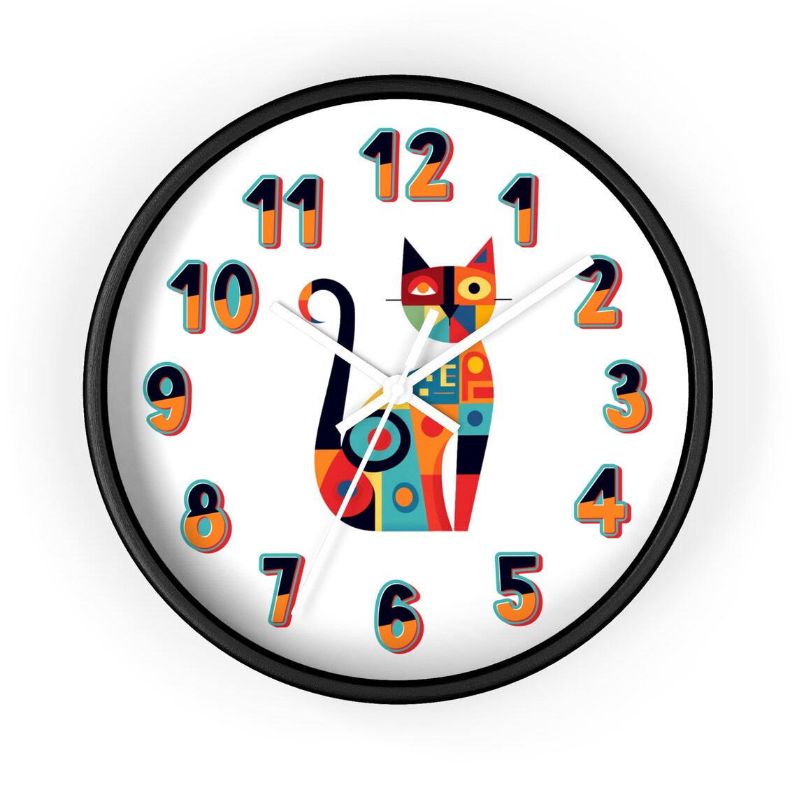 Retro Cat Clock, Cat Lover Gift, Funny Cat Clock, Cat Clock Gift ...