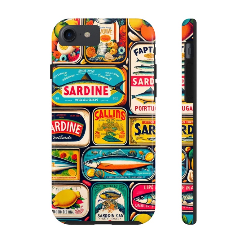 Vintage Sardine Can Collage iPhone Case - Unique Retro Design for ...