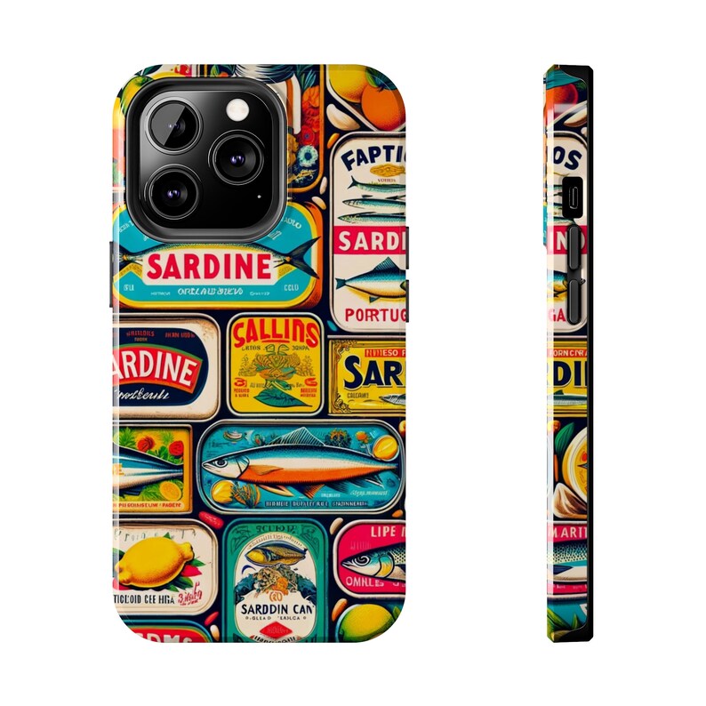Vintage Sardine Can Collage iPhone Case - Unique Retro Design for ...