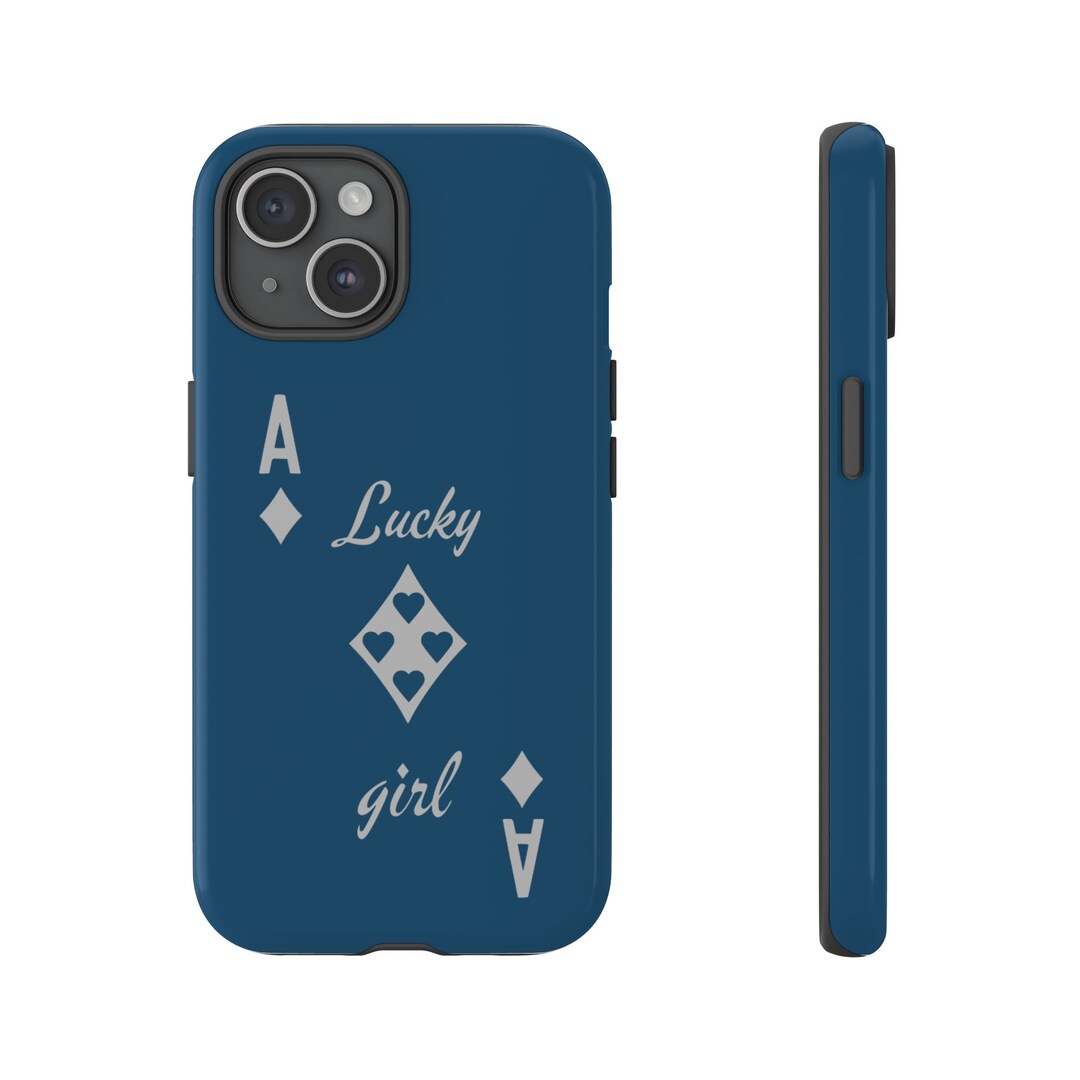 Lucky Girl Ace of Diamonds Blue Phone Case | Preppy Y2K Coquette Style ...