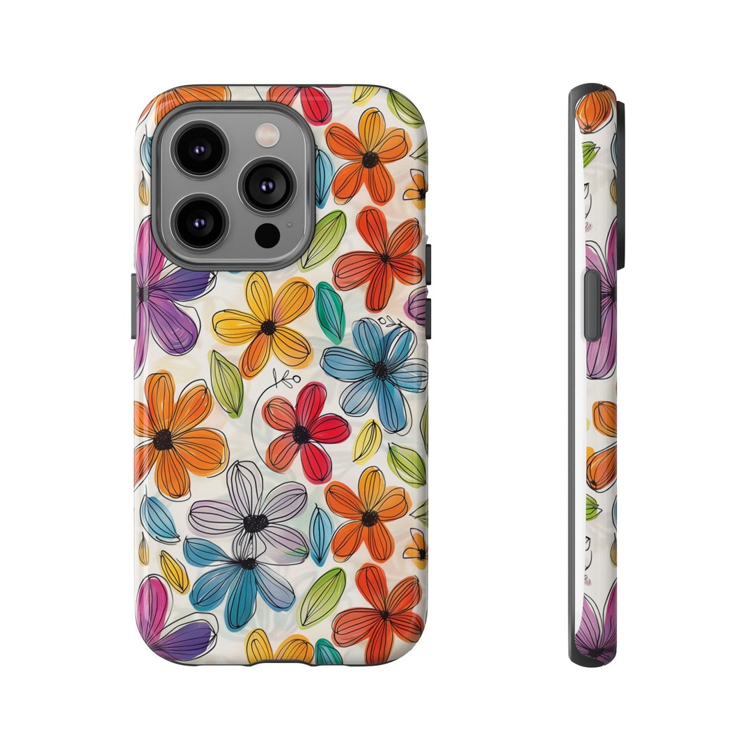 Colorful Flower Pattern Phone Case | Vibrant Floral Design for Iphone ...