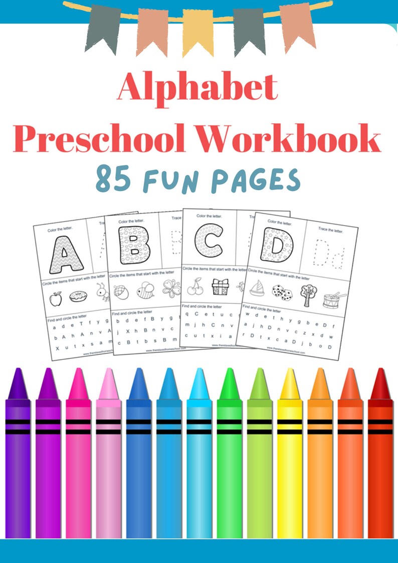 Alphabet Preschool Workbook Tracing Alphabet , Preschool Worksheet ...