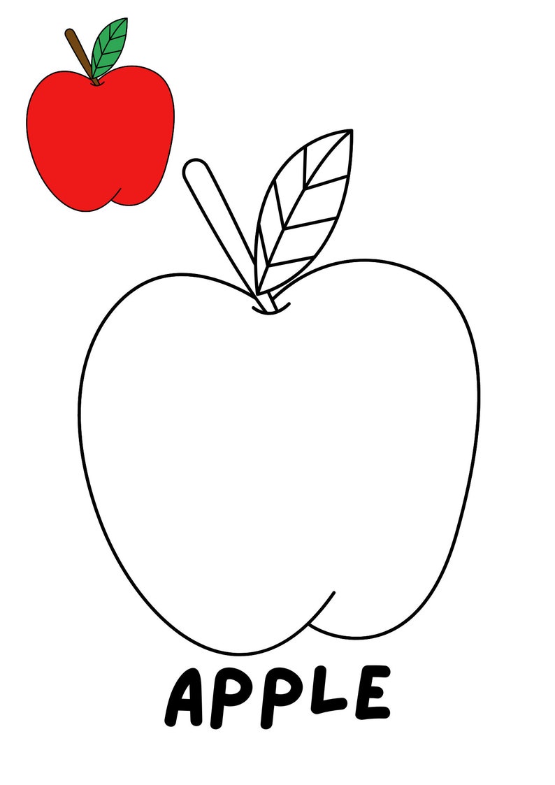 Preschool Fruits Coloring, Printable Fruits Coloring, Coloring Pages ...