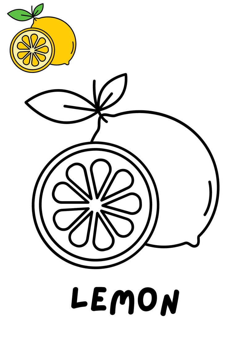 Preschool Fruits Coloring, Printable Fruits Coloring, Coloring Pages ...