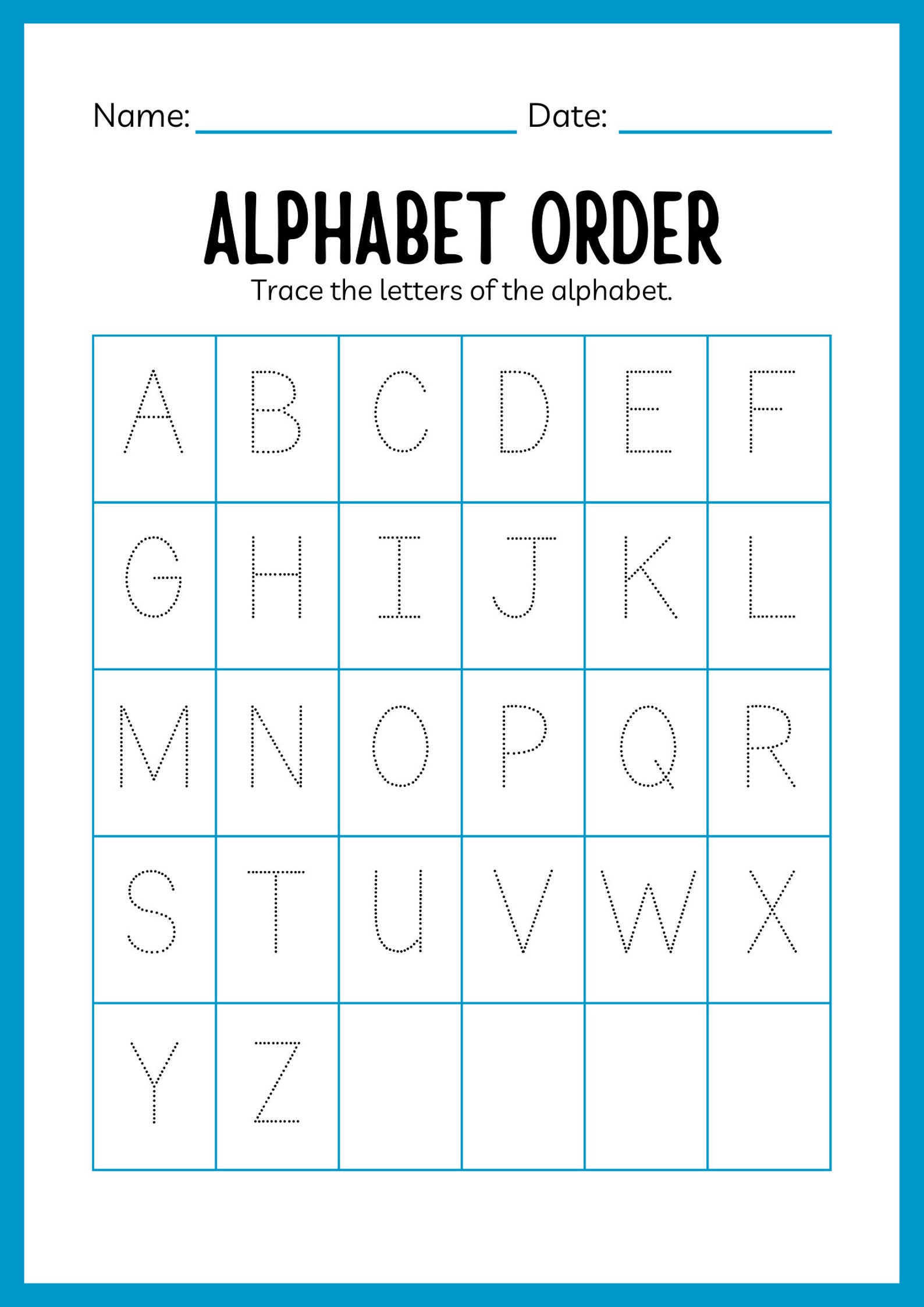 Alphabet Preschool Workbook Tracing Alphabet Preschool - Etsy