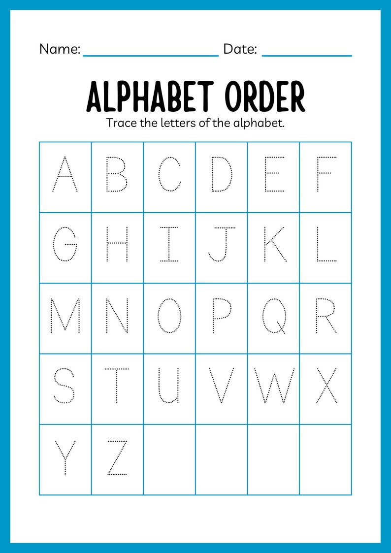 Alphabet Preschool Workbook Tracing Alphabet Preschool - Etsy