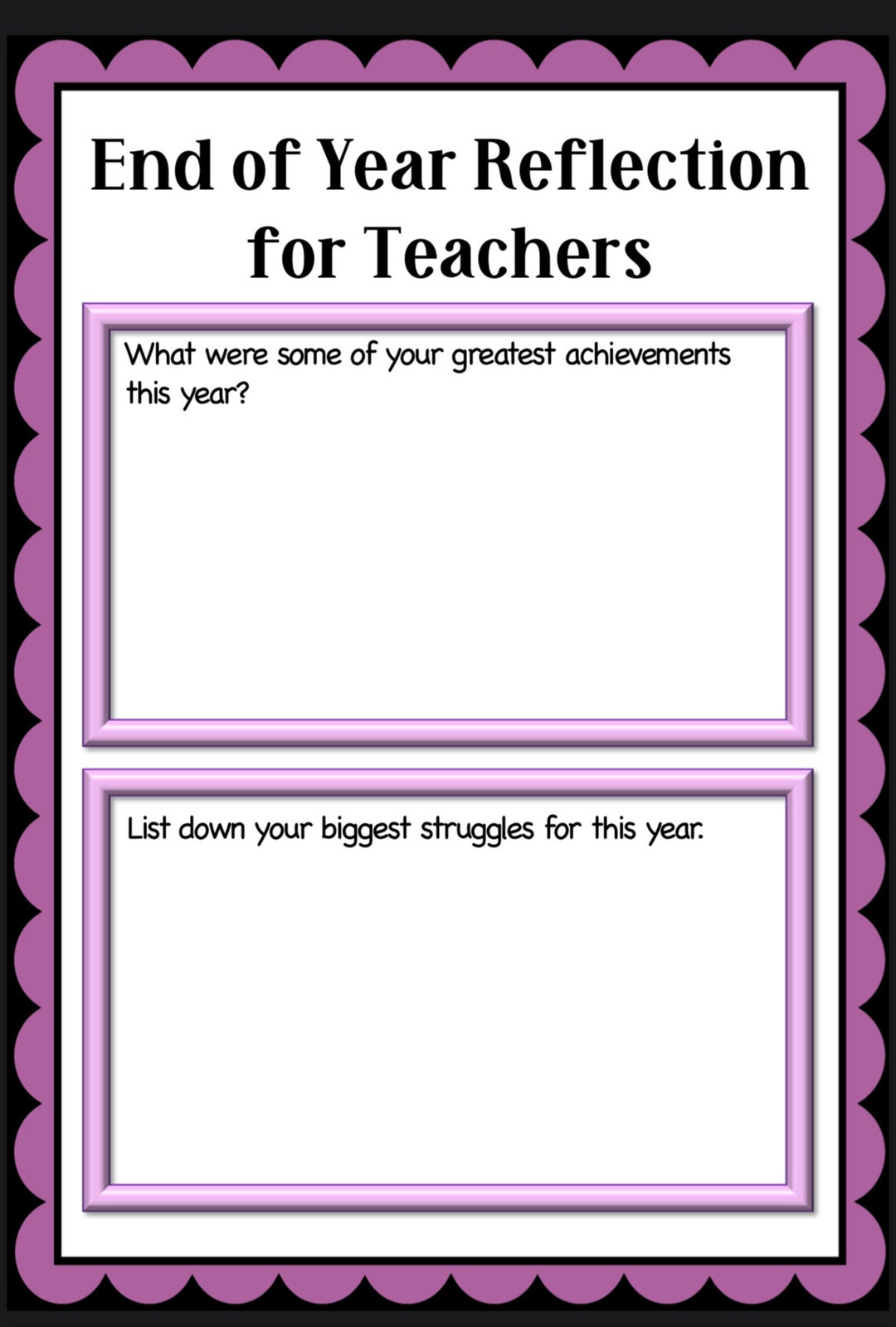 End of Year Teacher Reflection - Etsy