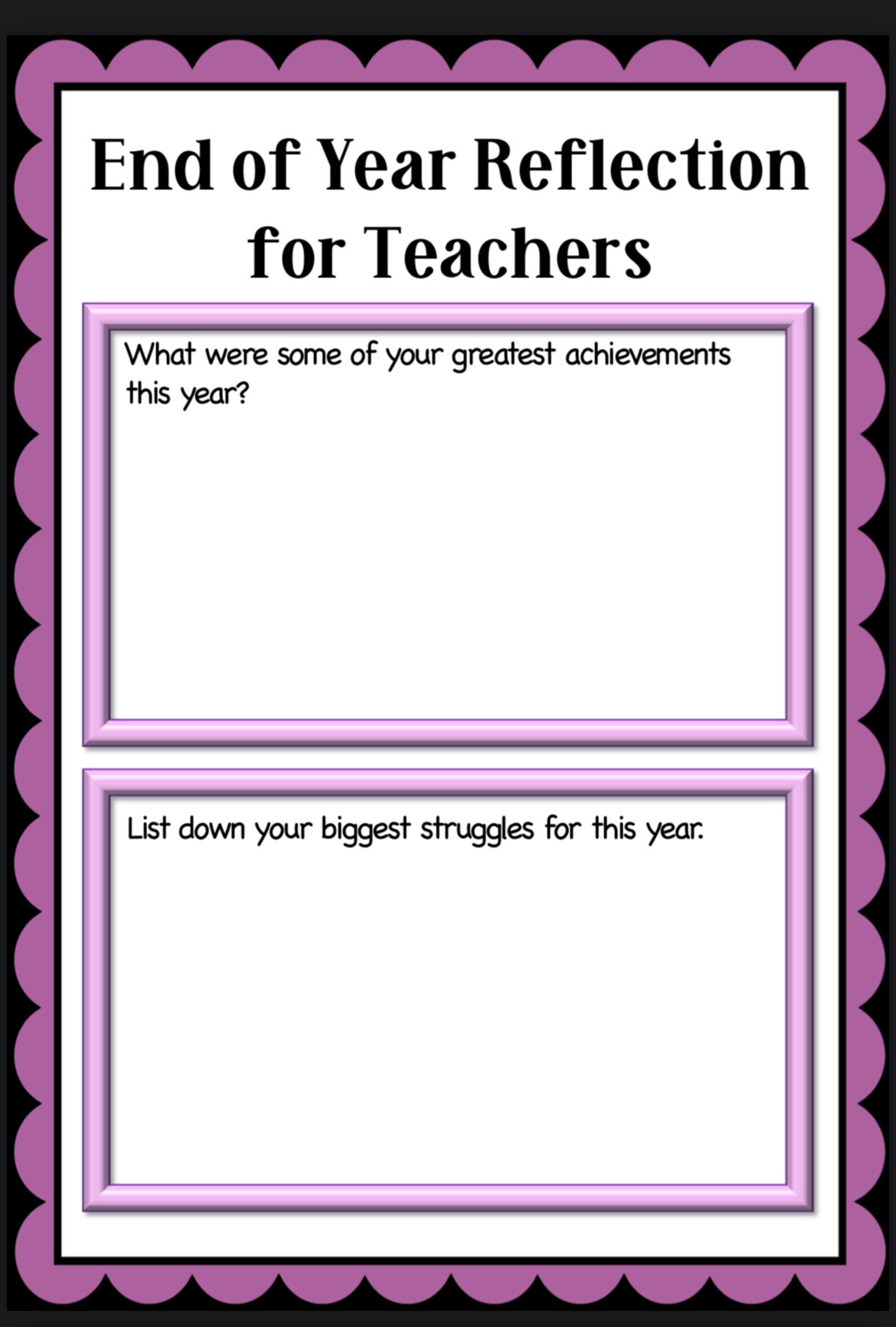 End of Year Teacher Reflection - Etsy