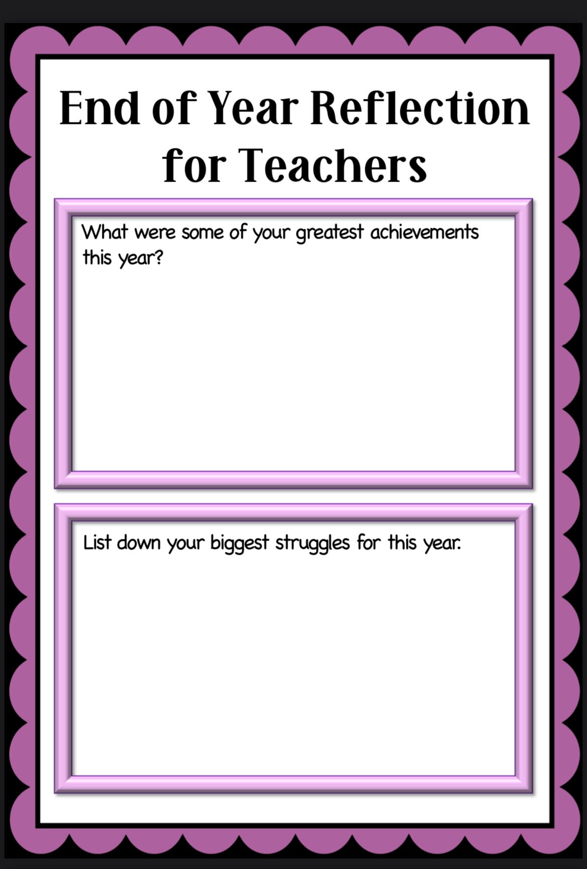 End of Year Teacher Reflection - Etsy