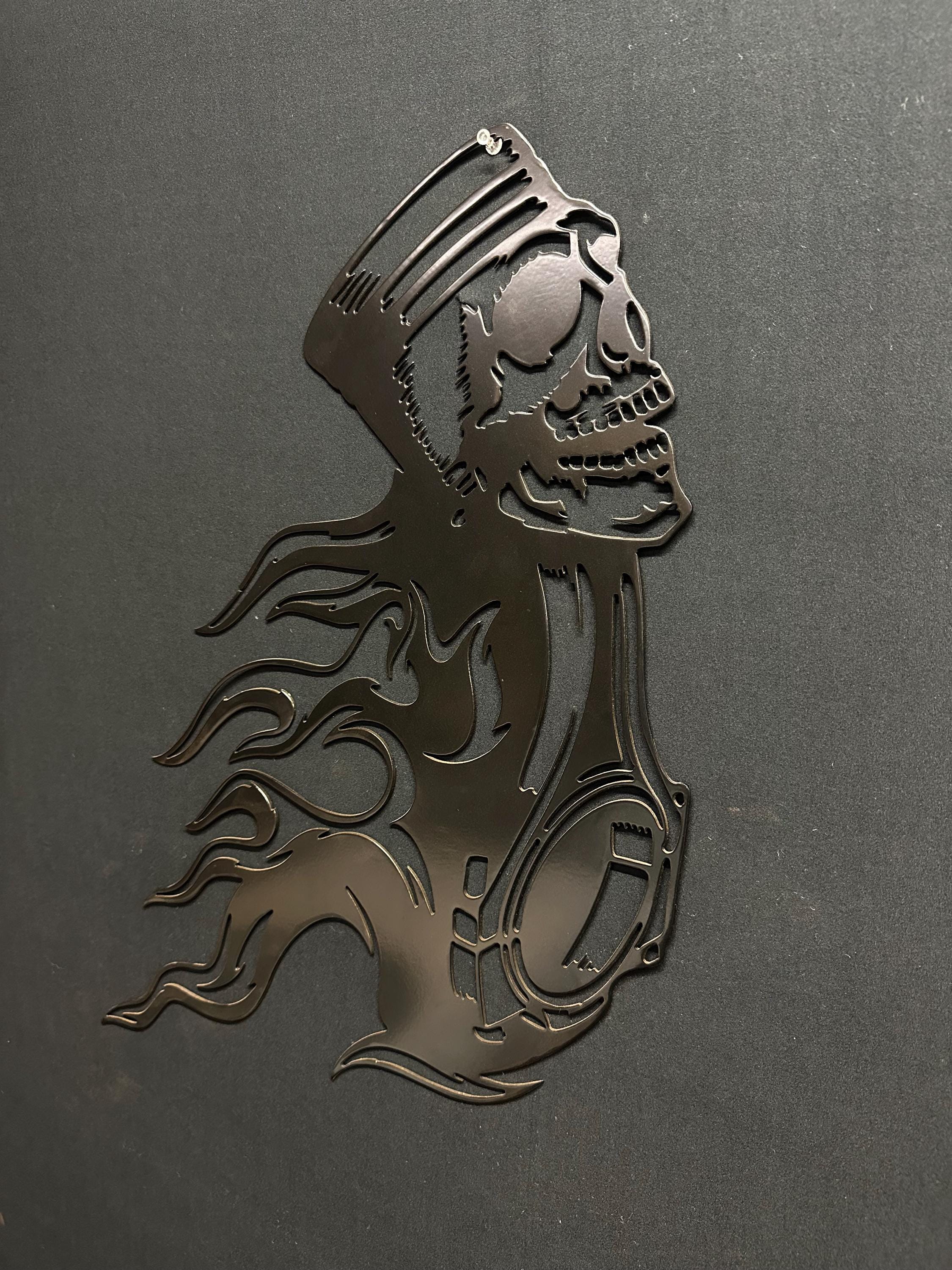 Piston Skull Metal Sign - Etsy