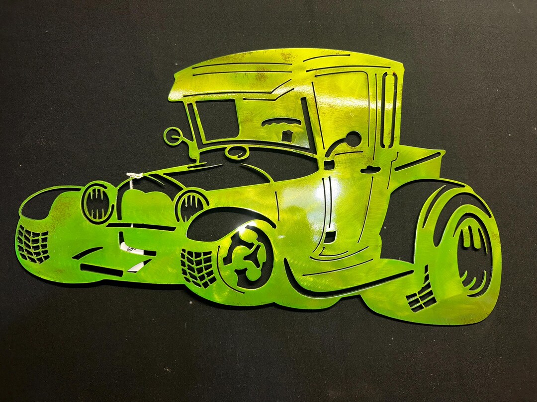 Cartoon Car - Metal Sign - Etsy