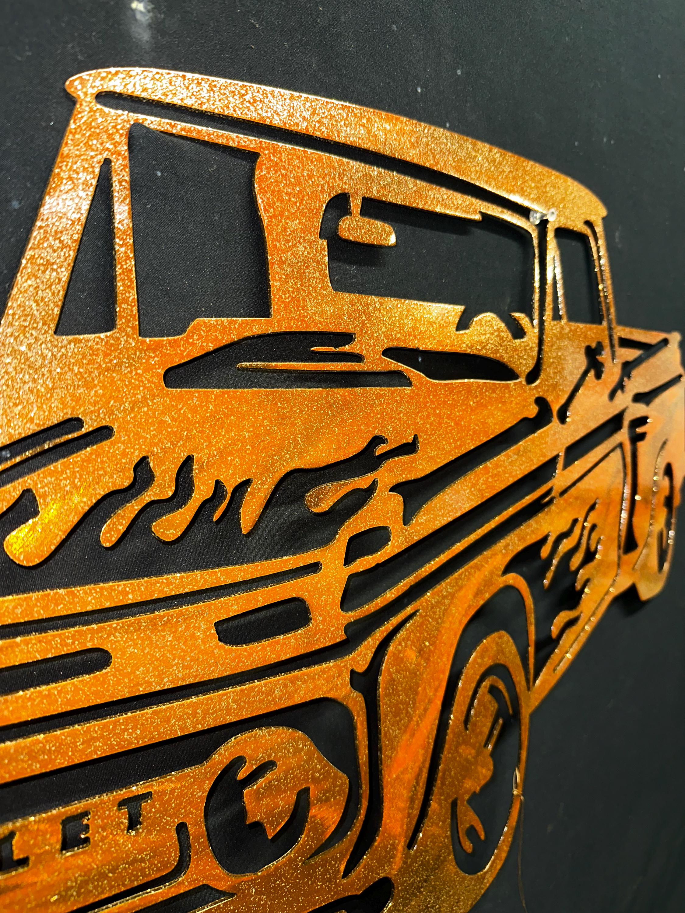 Square Body Chevy - Flames -metal Sign - Wall Art - Etsy