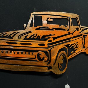 Square Body Chevy - Flames -metal Sign - Wall Art - Etsy