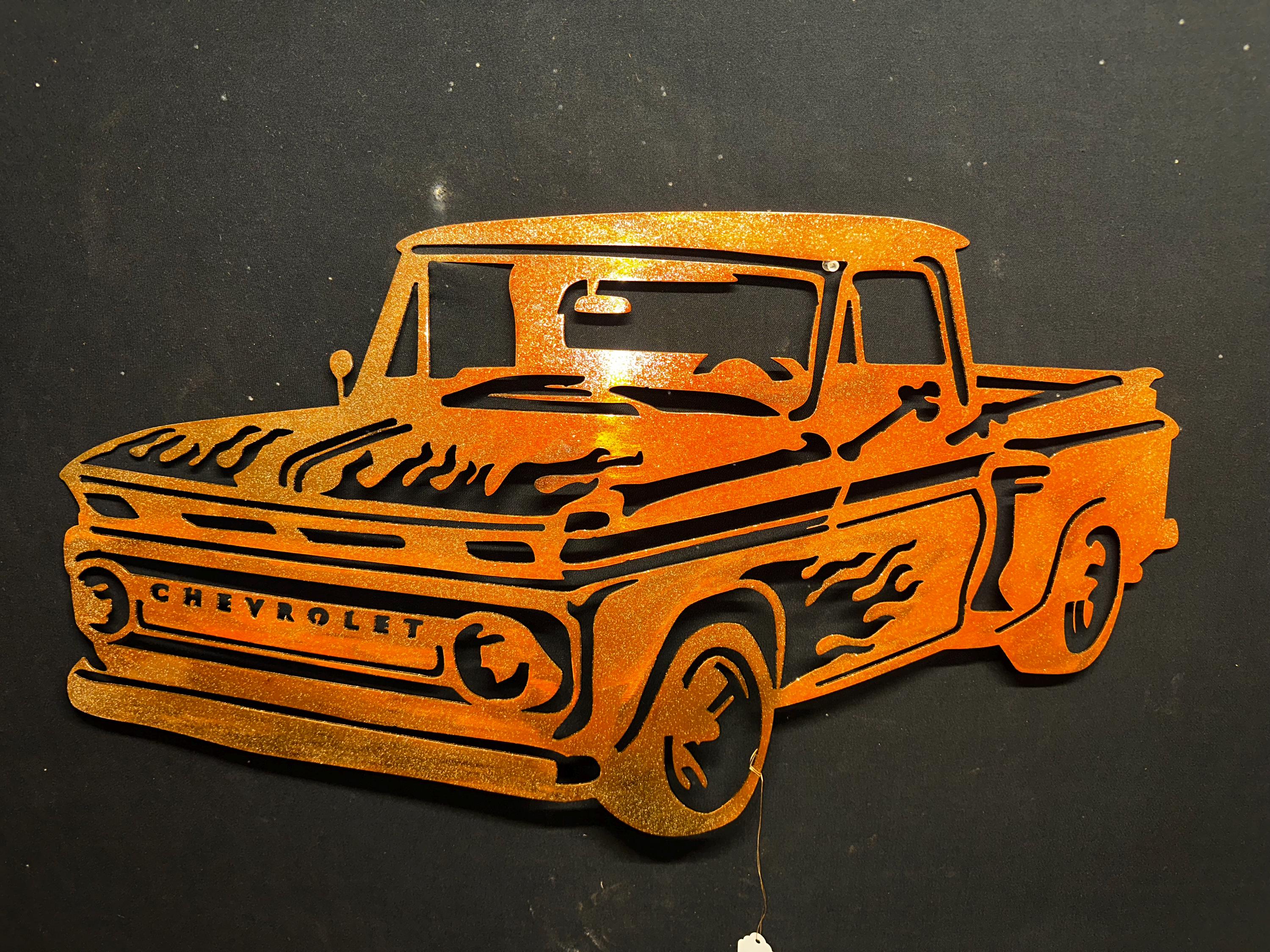 Square Body Chevy - Flames -metal Sign - Wall Art - Etsy