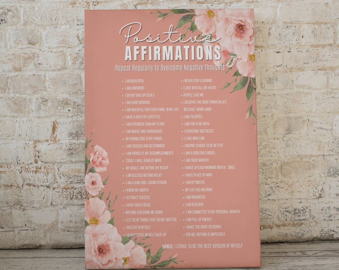 Positive Affirmation Poster, Self Love Poster, Self Affirmation Wall ...