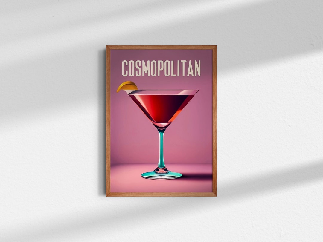 Cosmopolitan Cocktail Poster - Bar Cart Decor - Digital Download - Etsy