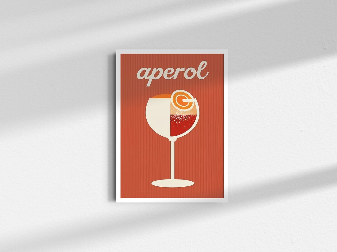 Aperol Spritz Cocktail Poster, One Piece Alcohol Poster, Bar Cart ...