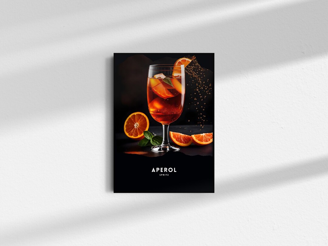 Aperol Spritz Cocktail Poster Bar Cart Print One Piece - Etsy