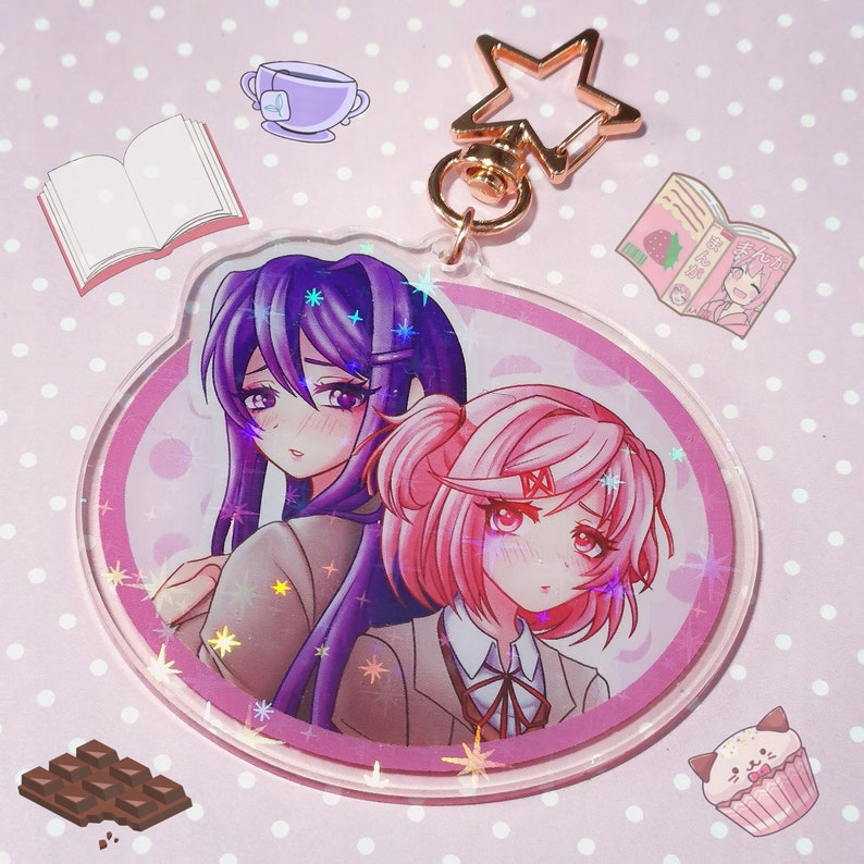 Doki Doki Literature Club Natsuki and Yuri Keychain - Etsy Australia