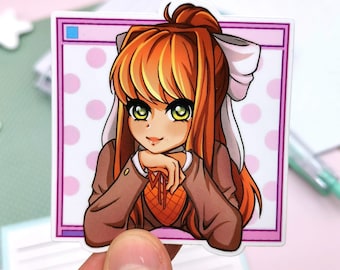 Doki Doki Literature Club Monika 3 Inch Matte Vinyl Sticker - Etsy