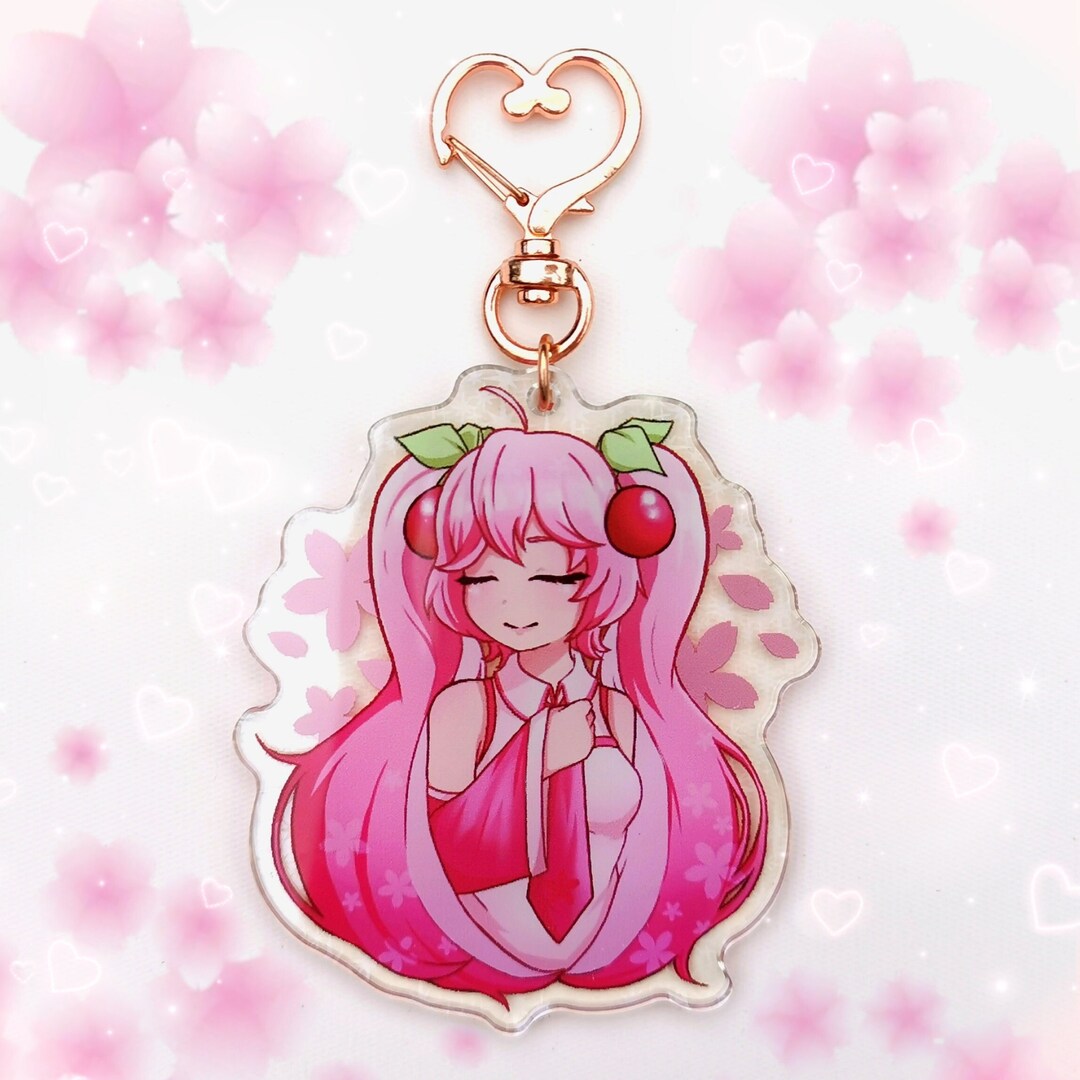 Sakura Miku Holographic Keychain - Etsy