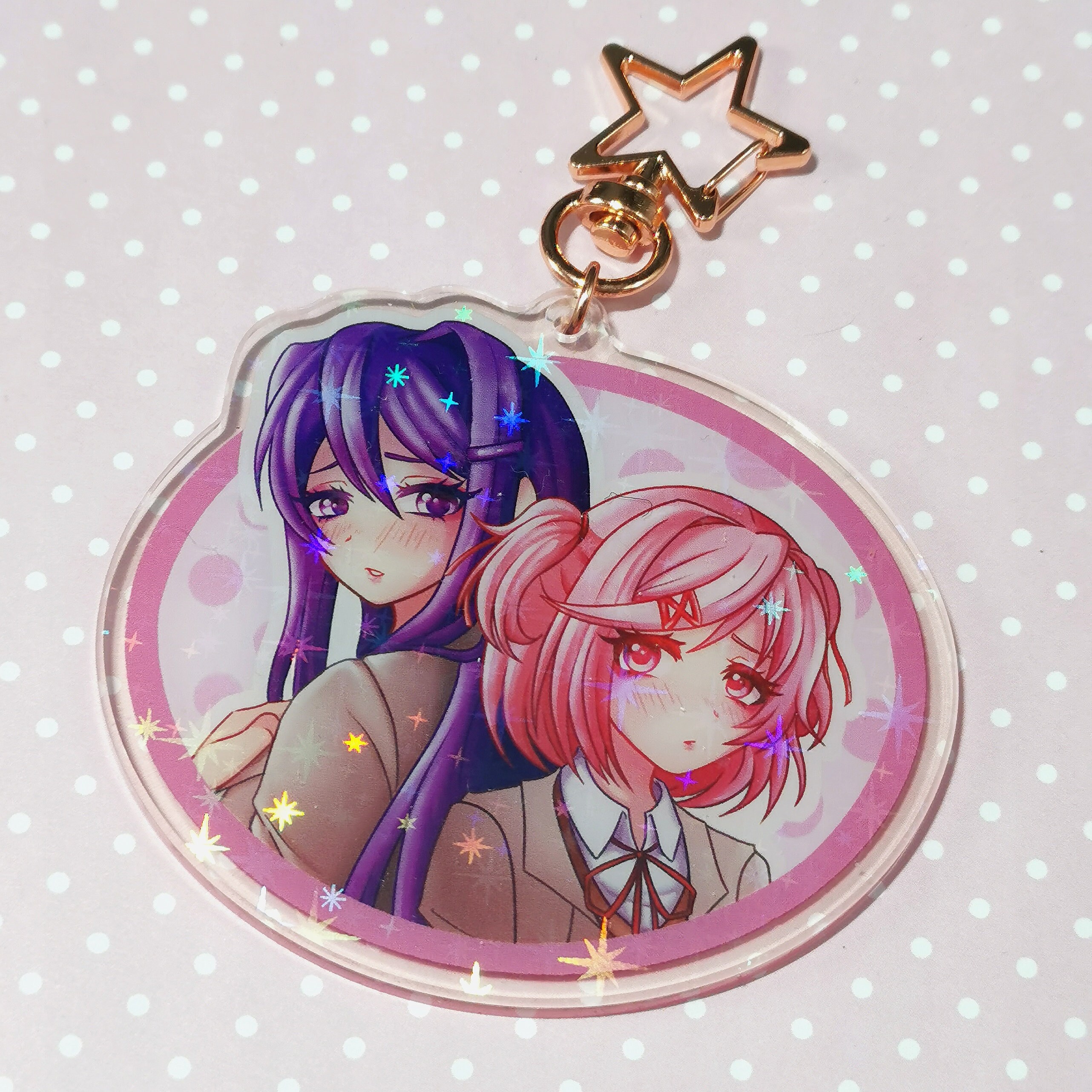 Doki Doki Literature Club Natsuki and Yuri Keychain - Etsy