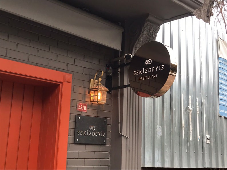 Customizable Clear Steel Round Sign - Etsy