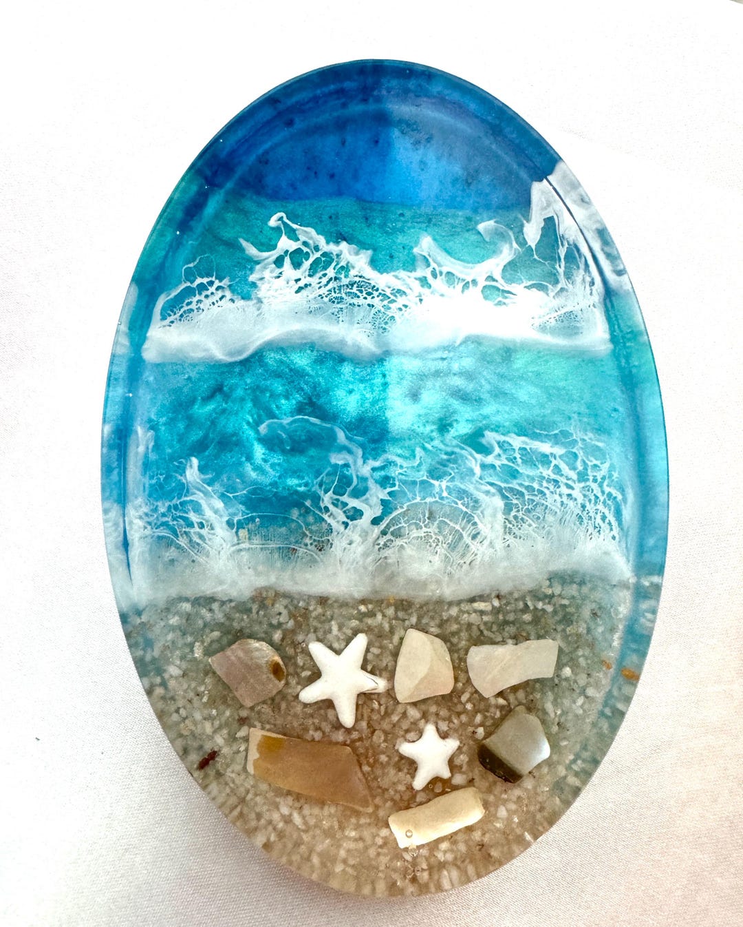 Resin Soap Dish, Ocean Soap Dish, Custom Soap Dish, Ocean and Beach ...