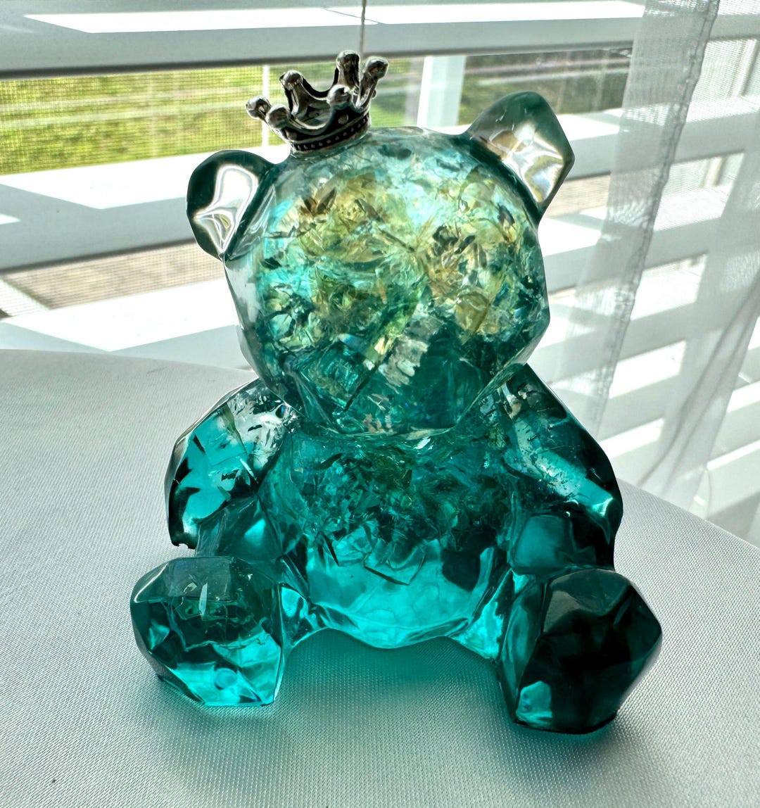 Glitter Bear, Resin Bear, Epoxy Resin Bear Figurine, Bear Decor, Resin ...