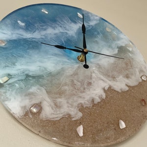 Ocean Waves Clock, Resin Art Clock, Ocean Wave Clock, Handmade Clock ...