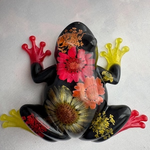 Flower Frog, Resin Frog, Epoxy Resin Frog Figurine, Frog Decor, Resin ...