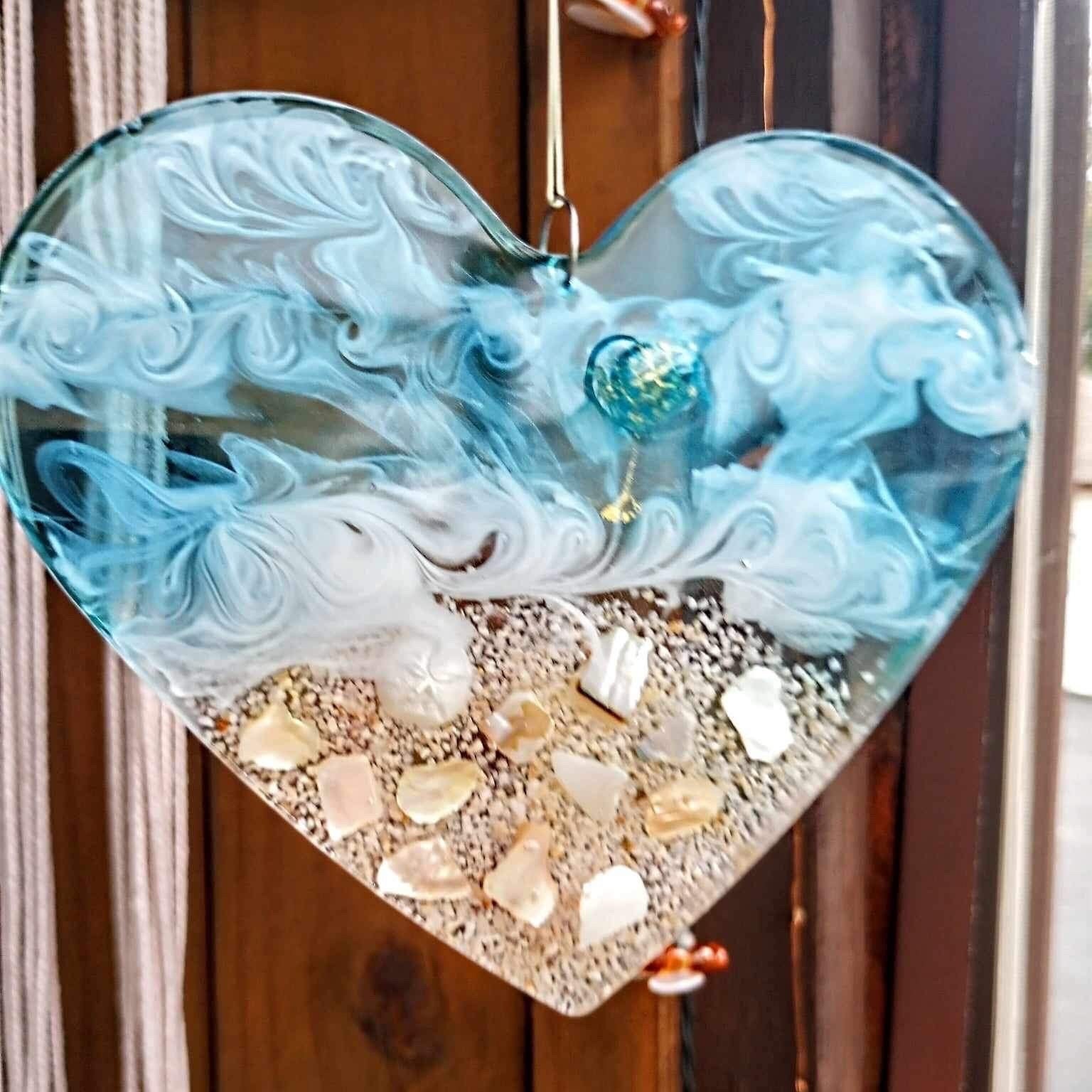 Large Ocean Sun Catcher, Resin Ocean Wave With Starfish, Sea Turtle ...