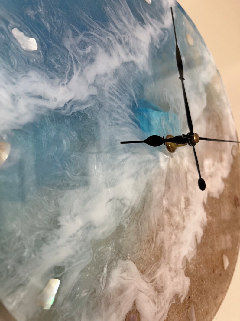 Ocean Waves Clock, Resin Art Clock, Ocean Wave Clock, Handmade 12 or 14 ...