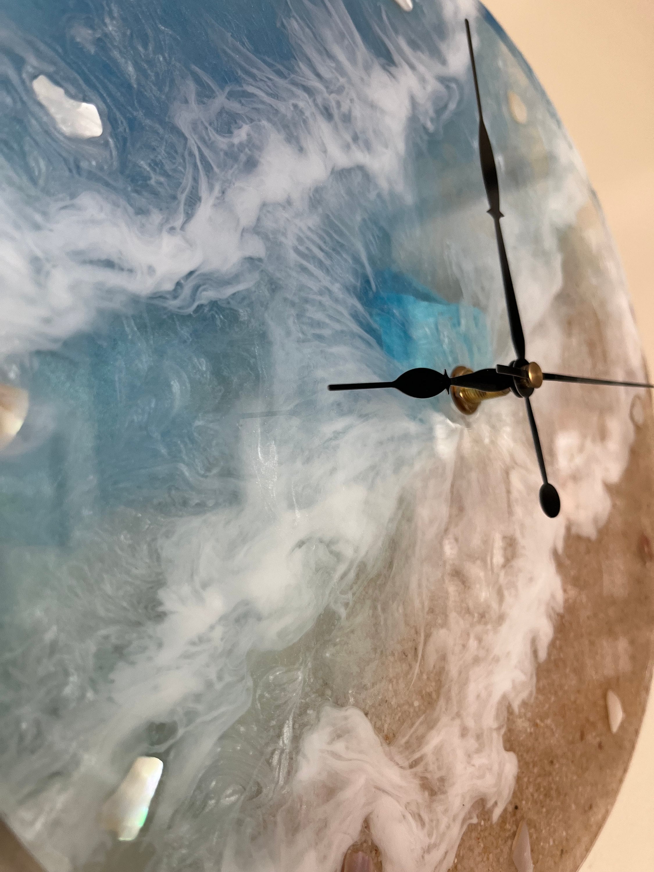 Ocean Waves Clock, Resin Art Clock, Ocean Wave Clock, Handmade 12 or 14 ...