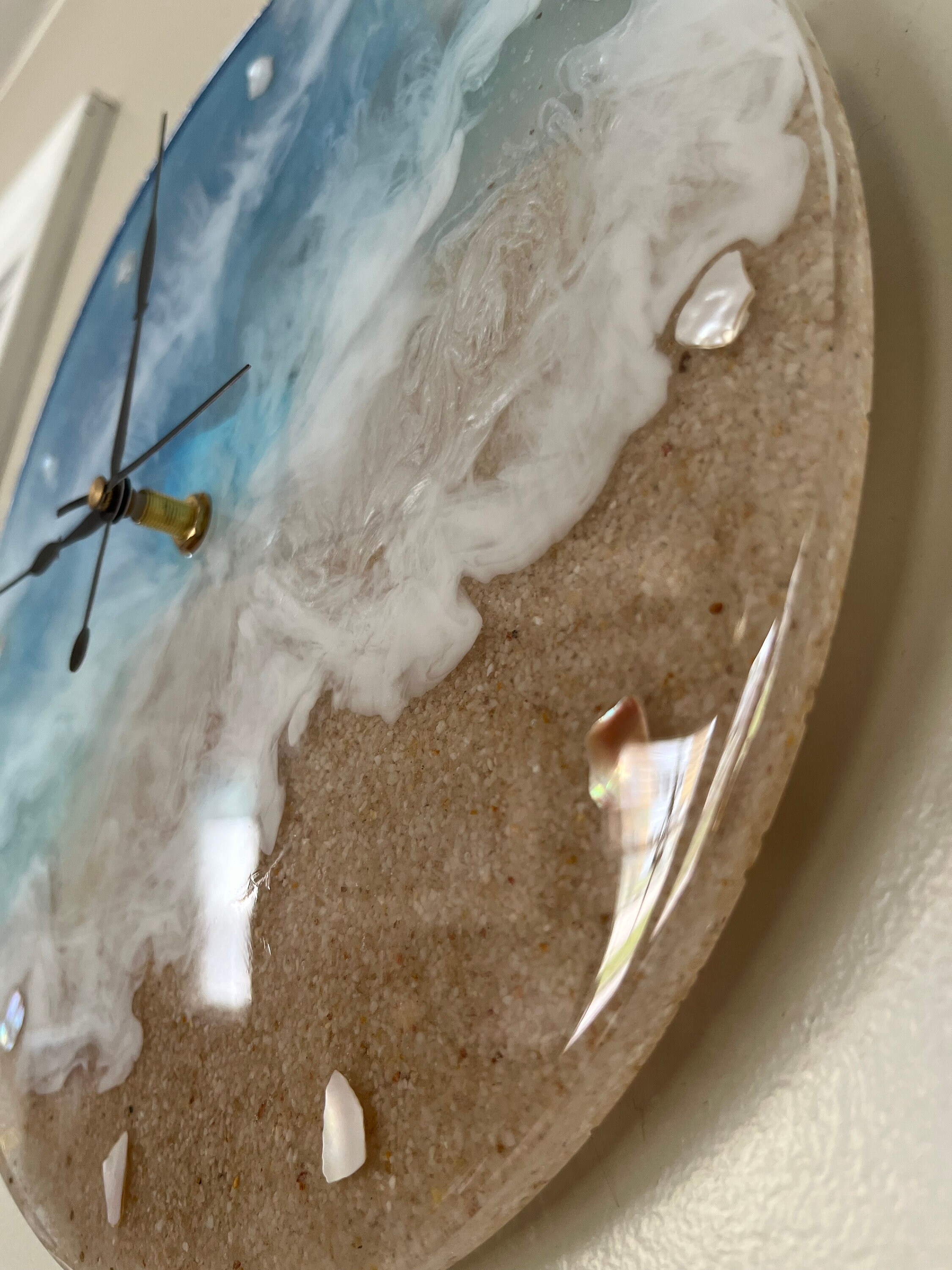 Ocean Waves Clock, Resin Art Clock, Ocean Wave Clock, Handmade 12 or 14 ...