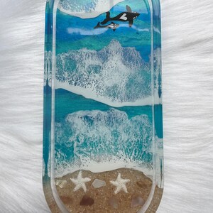 Ocean Resin Tray, Beach Resin Tray, 9.5 Inch Trinkets Tray, Jewelry ...