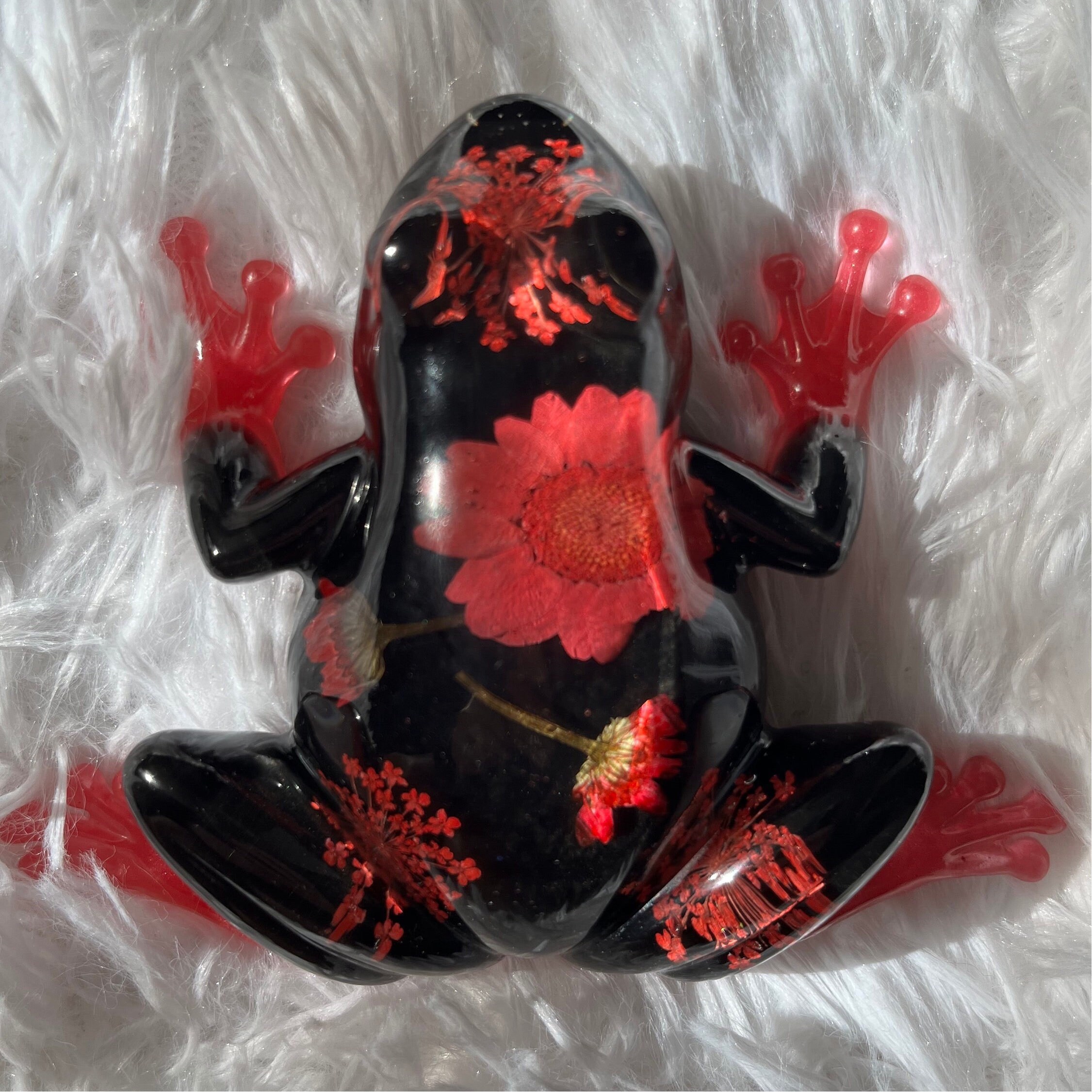 Flower Frog, Resin Frog, Epoxy Resin Frog Figurine, Frog Decor, Resin ...