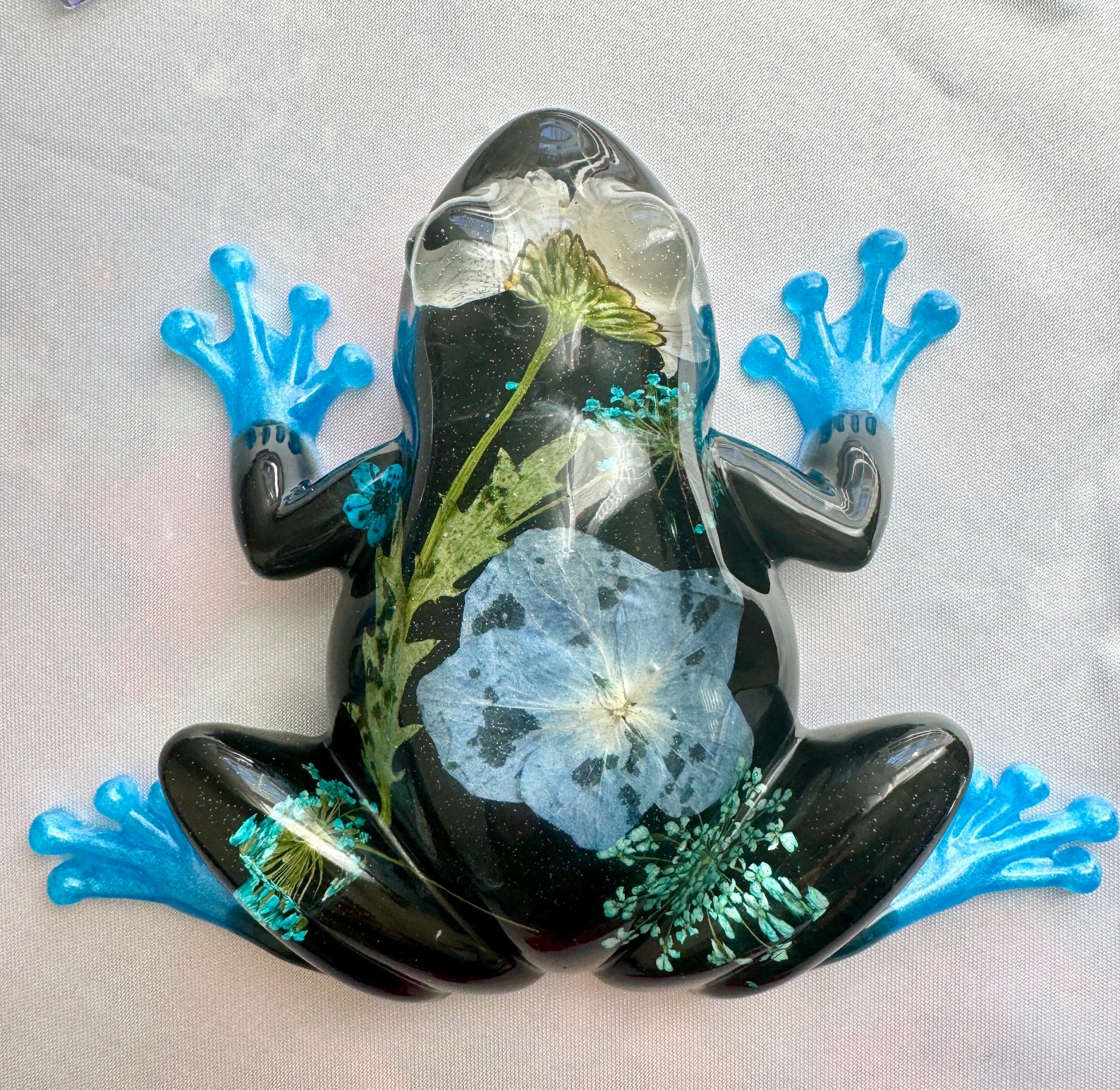 Flower Frog, Resin Frog, Epoxy Resin Frog Figurine, Frog Decor, Resin ...