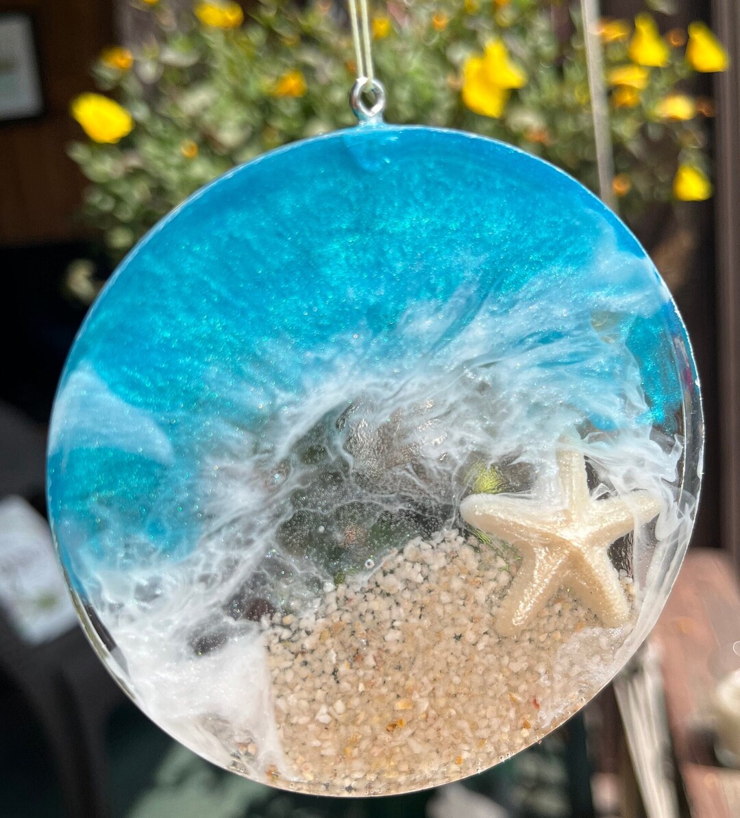 Small Starfish Ocean Sun Catcher, Beach House Decor, Large Ocean Sun ...