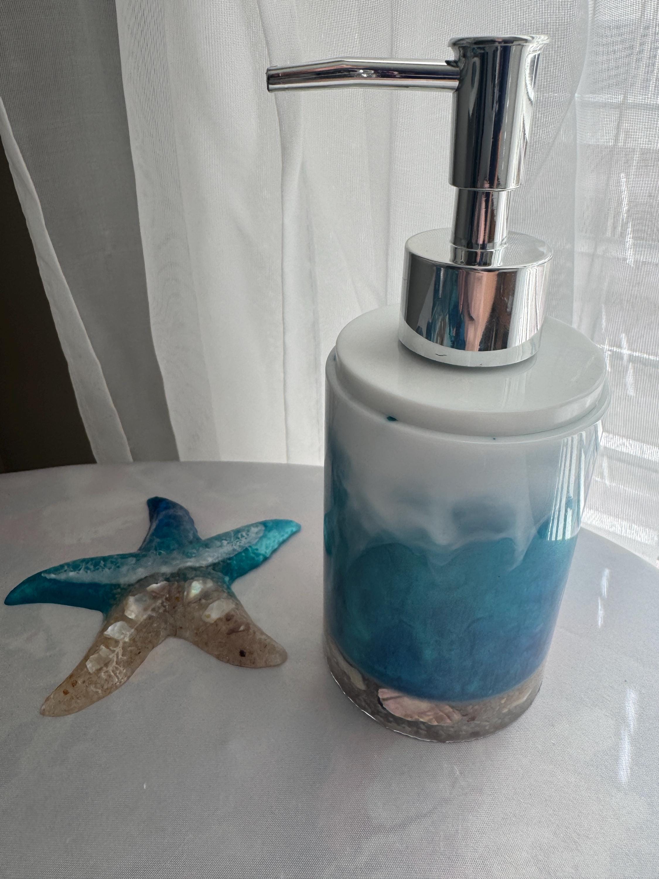 Ocean Resin Soap Dispenser, Soap Dispenser, Ocean Bathroom Spa, Ocean ...