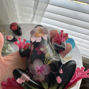 Flower Frog, Resin Frog, Epoxy Resin Frog Figurine, Frog Decor, Resin ...