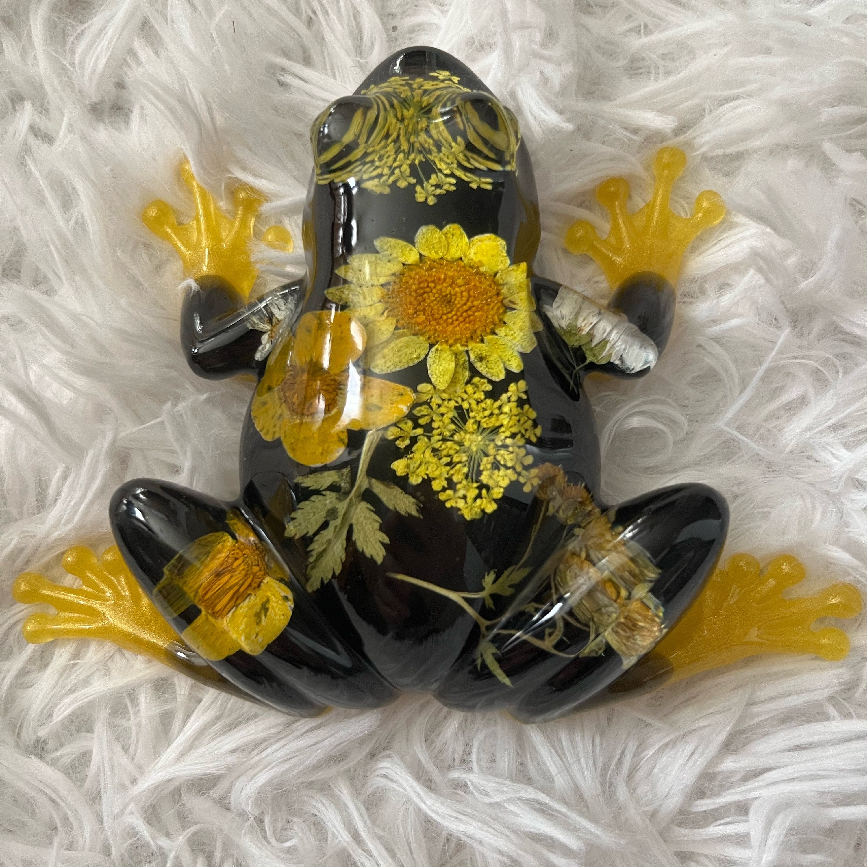 Flower Frog, Resin Frog, Epoxy Resin Frog Figurine, Frog Decor, Resin ...