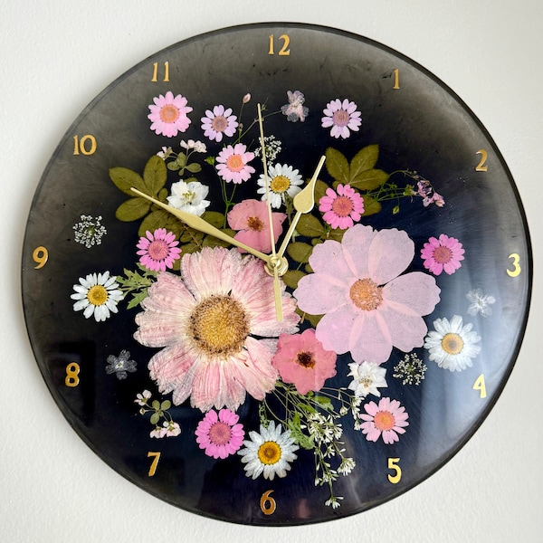 Dried Flowers Wall Clock - Etsy