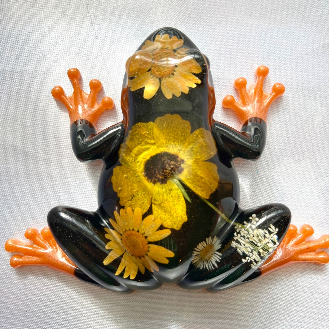 Flower Frog, Resin Frog, Epoxy Resin Frog Figurine, Frog Decor, Resin ...