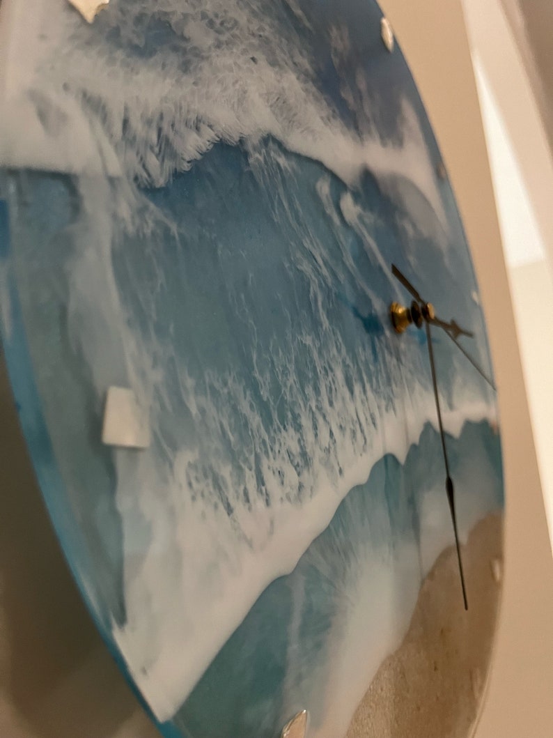 Ocean Waves Clock, Resin Art Clock, Ocean Wave Clock, Handmade 12 or 14 ...