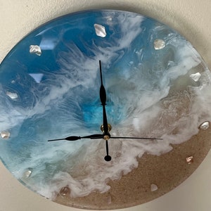 Ocean Waves Clock, Resin Art Clock, Ocean Wave Clock, Handmade Clock ...