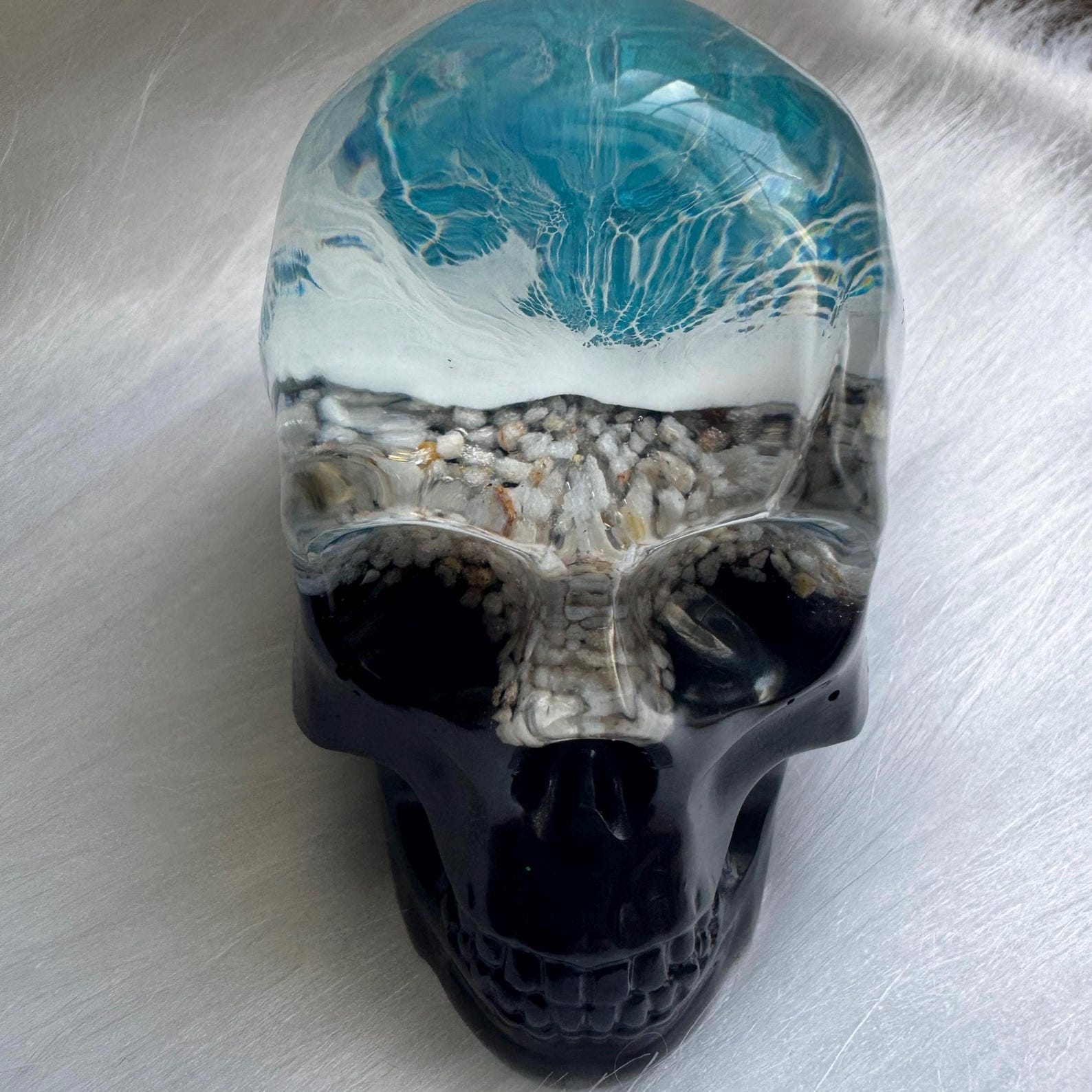 Resin Skull, Beautiful Transparent Skull, Ocean Skull, Coastal Art ...