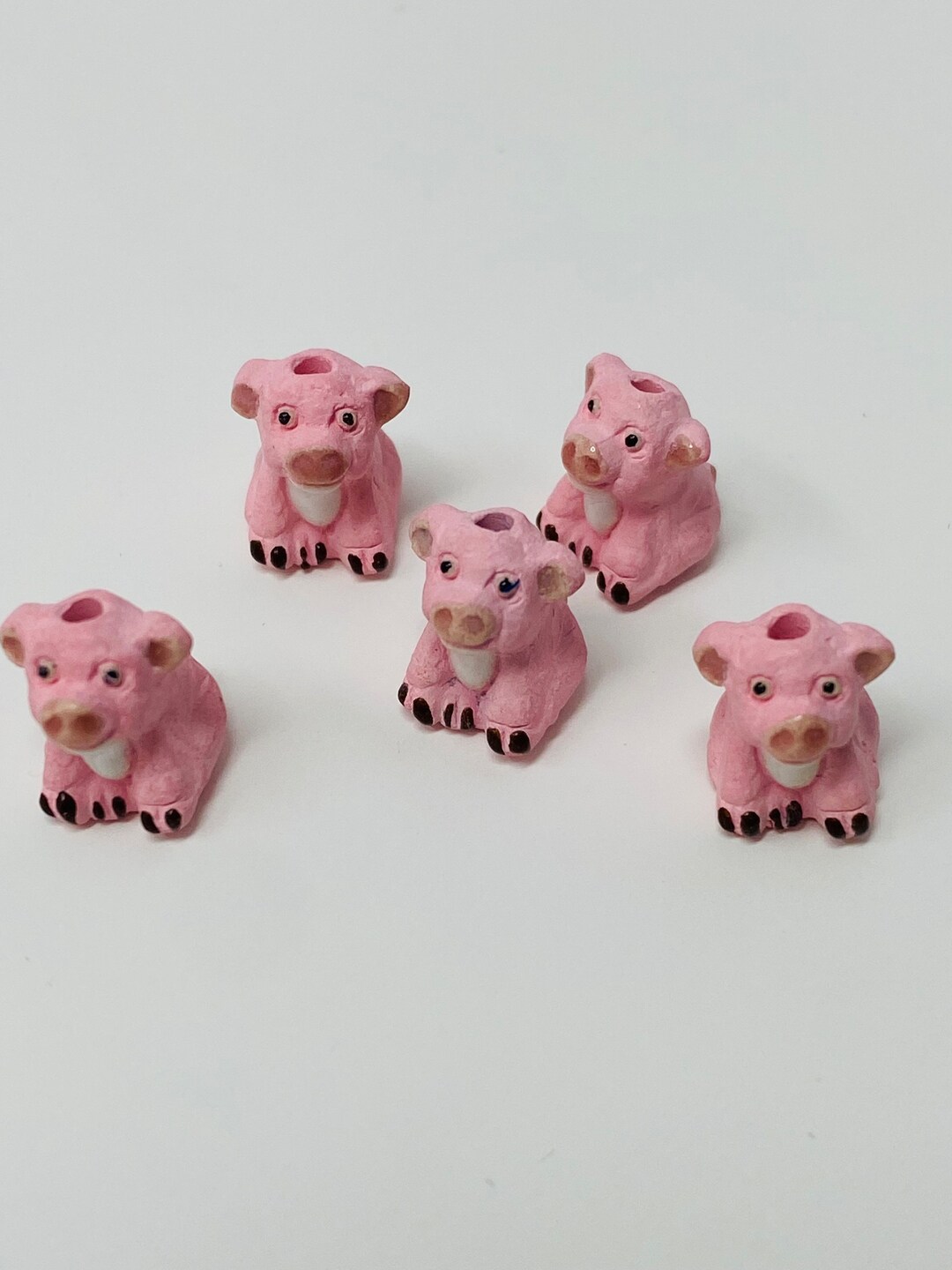 Small Pink Pig Ceramic Bead - Etsy