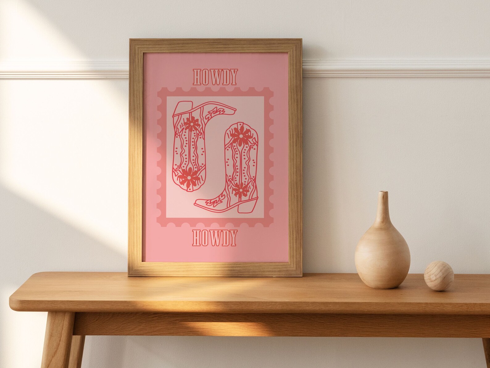 Pink Cowgirl Boots Wall Art, Pink Cowgirl Decor, Girly College Girl ...